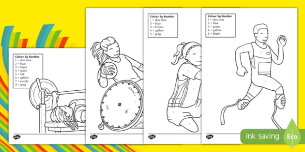 Paralympics Color by Number (teacher made)