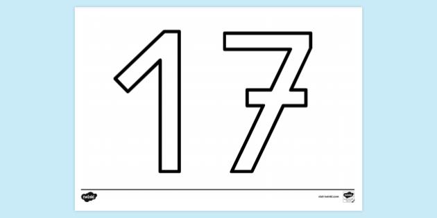 FREE! - Seventeen Colouring Sheet Printable (teacher made)