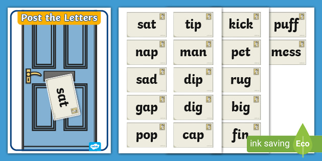 CVC Words Post the Letters Activity