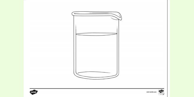 Science Beaker Full Colouring Sheet