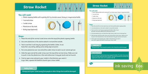 Straw Rocket Science Craft Instructions