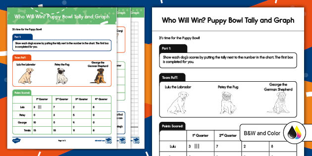 Who Will Win? Puppy Bowl Tally and Graph Activity