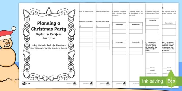 Maths Problem Solving: Planning a Christmas Party Differentiated Maths