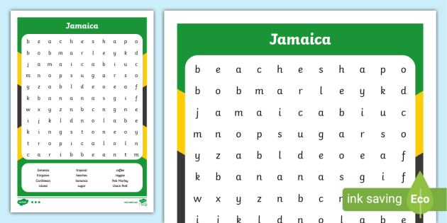 KS1 Jamaica Word Search - Geography (Teacher-Made) - Twinkl