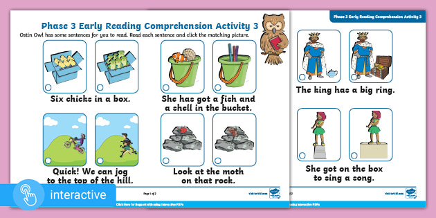 Interactive PDF: Phase 3 Early Reading Comprehension Activity 3