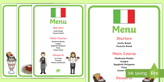 Italian Restaurant Role Play Display Banner (teacher made)
