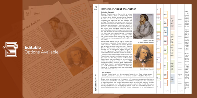 Remember Christina Rossetti Analysis | A Level Revision