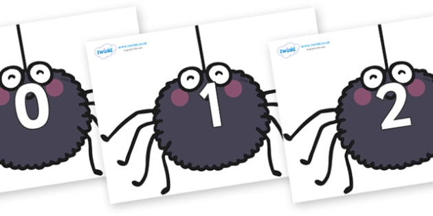 Numbers 0-31 on Spiders (teacher made)