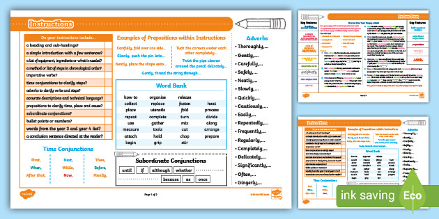 LKS2 Writing: Instructions Knowledge Organiser