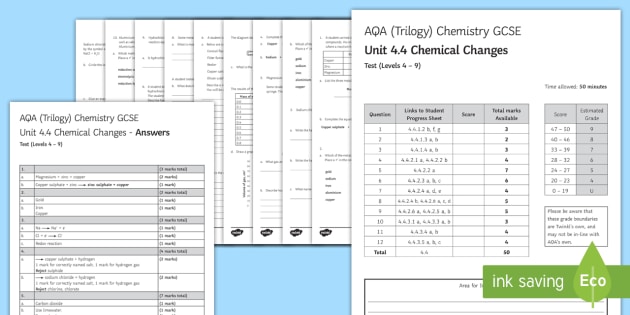 AQA Style Chemistry (Separate): Unit 4 Chemical Changes