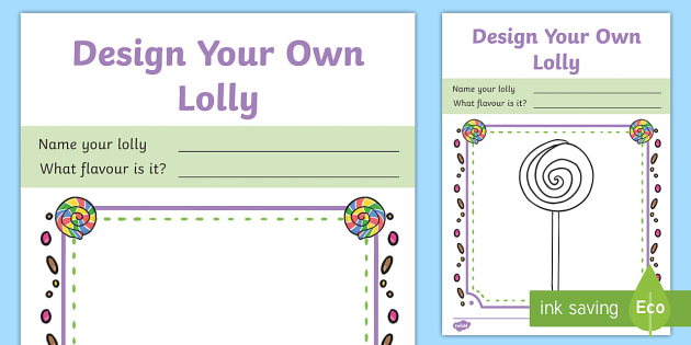 FREE! - Lolly Design Template to Support Teaching on Charlie and the ...