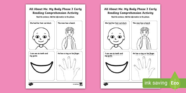 Phase 3 My Body EYFS Reading Comprehension Activity