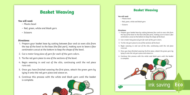 Basket Weaving Craft Activity (teacher made)
