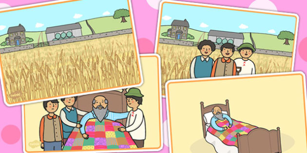 The Farmer and His Sons Short Story Sequencing - aesops fables