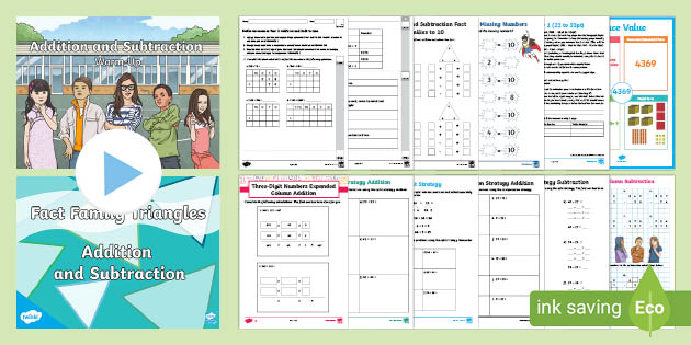 Google Classroom Year Three Addition and Subtraction Pack