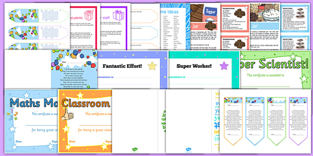 End of the School Year Gifts and Awards Resource Pack