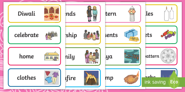 Diwali Word Cards (teacher made)