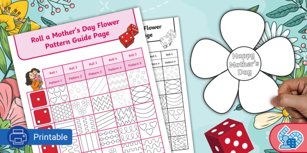 Roll a Mother's Day Flower Game - Mothers Day Art Activity