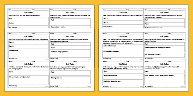 Exit Tickets for Reading Grade 6 (teacher made)