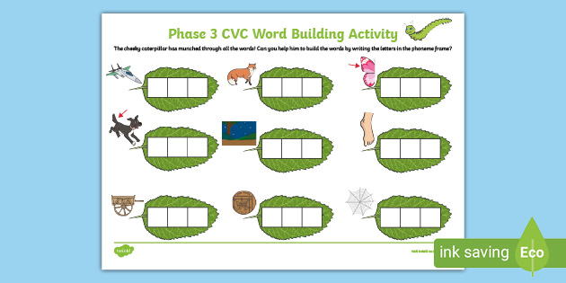 Phase 3 CVC Word Building Activity (Teacher-Made)
