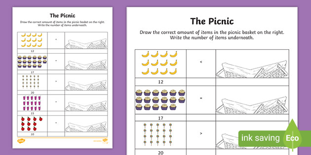 The Picnic Comparing and Ordering Worksheet