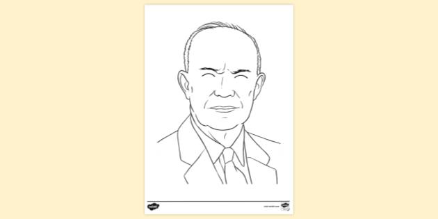 Dwight D Eisenhower Twinkl Eyes Colouring Sheet Colouring | Colouring ...