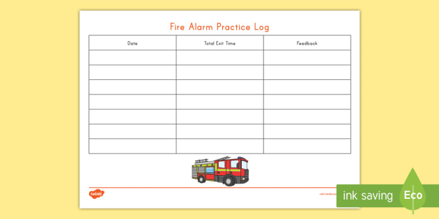 Fire Alarm Log Sheet Template Twinkl Resources