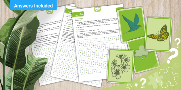 Spring Anagram Game - AL - Twinkl - Kids Puzzles