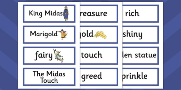 King Midas Word Cards (teacher made)