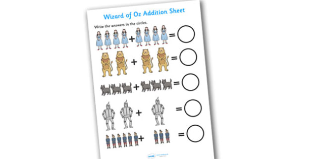 Wizard of OZ Addition Sheet