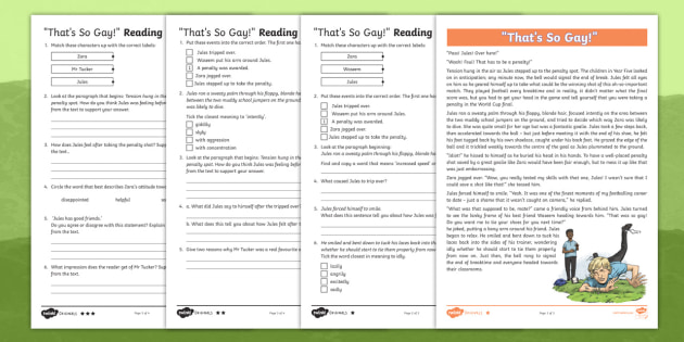 KS2 Diversity Pride Story Differentiated Reading Comprehension Activity