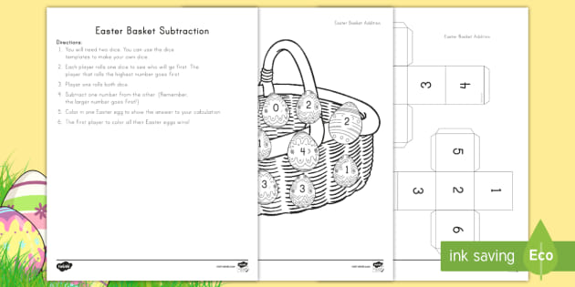 Easter Basket Subtraction Activity