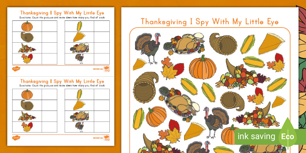 Thanksgiving I Spy Activity (Teacher-Made)