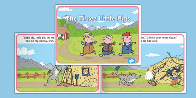The Three Little Pigs Story with Pictures - eBook - Twinkl