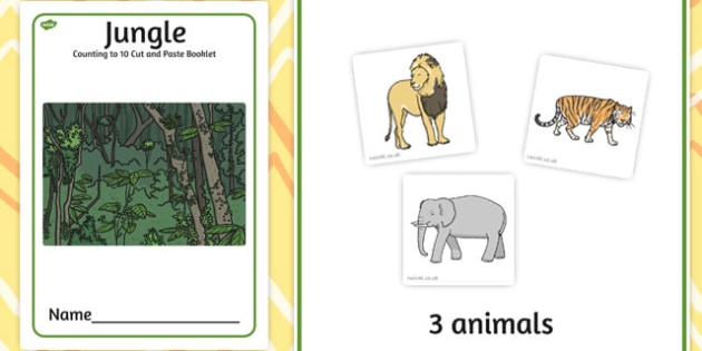 Jungle Counting to 10 Cut and Paste Booklet - counting, jungle