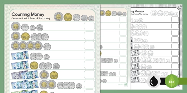 Canadian Money Adding Coins and Bills (teacher made)