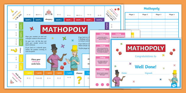 Mathopoly 3, 4 and 8 Times Tables Board Game | Twinkl