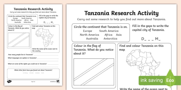 KS1 Tanzania Research Activity | Geography (teacher made)