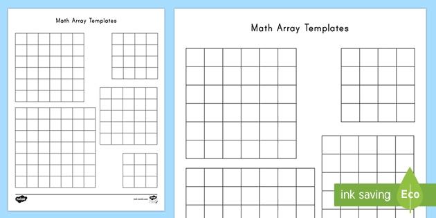 Blank Math Array Templates Math Teaching Resource 