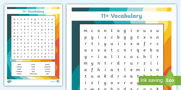 * NEW * 11+ Vocabulary Word Search 9 (teacher made)