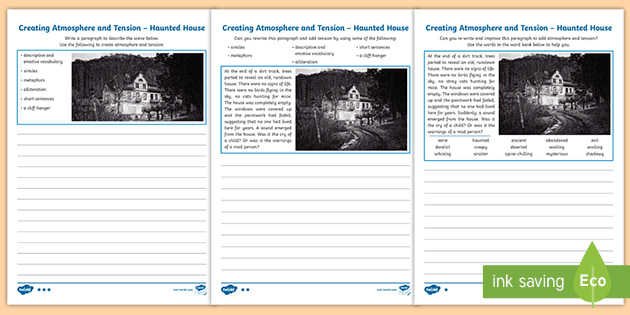 Creating Atmosphere and Tension Differentiated Worksheets