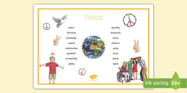 KS2 Peace Word Mat - Twinkl - PSHE and Wellbeing
