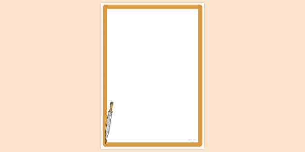 Simple Blank Celtic Short Sword Page Border | Twinkl