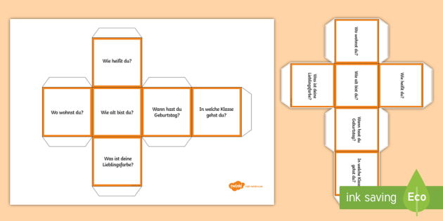 All About me Dice Game German (teacher made)