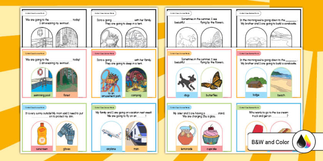 Summer Words Challenge Cards | Twinkl USA Resources.