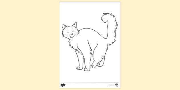 Sneaking Cat Colouring Sheet | Colouring Sheets