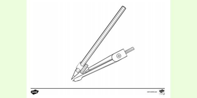 FREE! - Closed Pair of Compasses Colouring Sheet