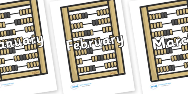 FREE! - Months of the Year on Abacus (teacher made)