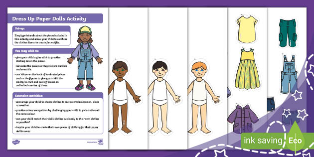 Dress Up Paper Dolls Activity (teacher made)