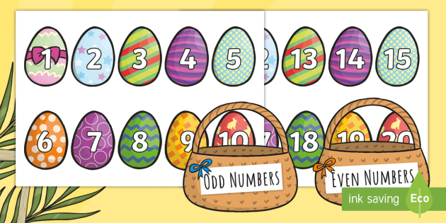 Odd and Even Number Easter Egg Differentiated Sorting Activity